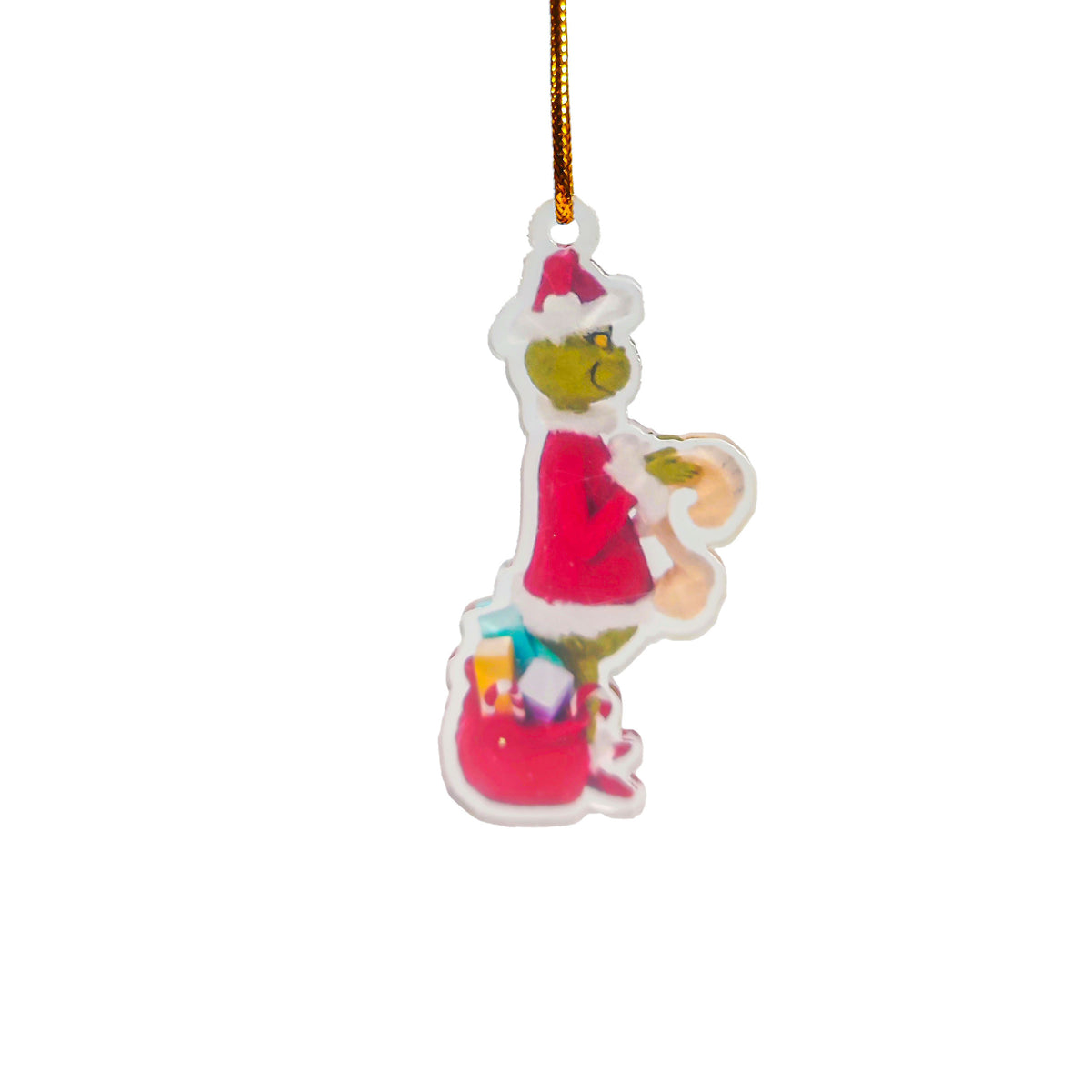 Plastic Hanging Grinch With Bag And List 8cm – Grandiflora