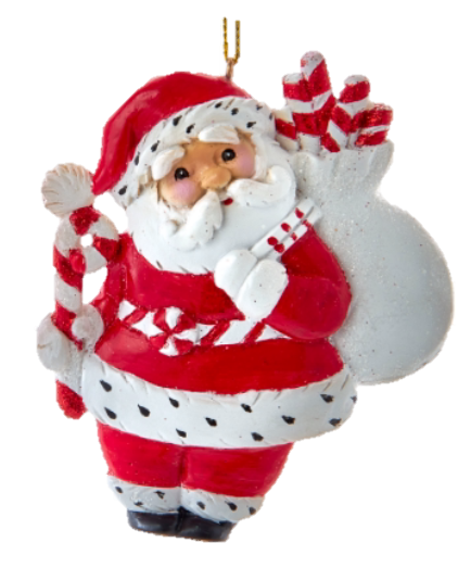 RESIN PEPPERMINT SANTA ORN – Grandiflora